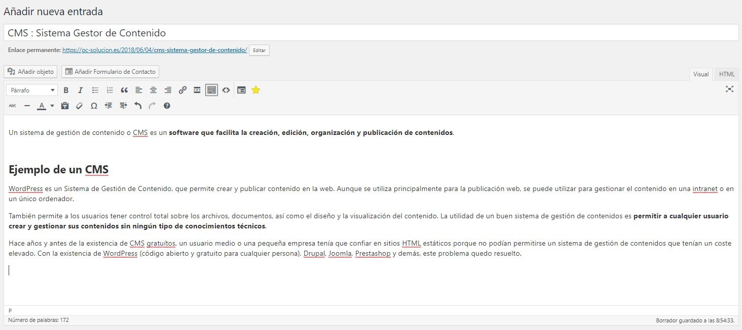 CMS : Sistema Gestor de Contenido – PC Solución